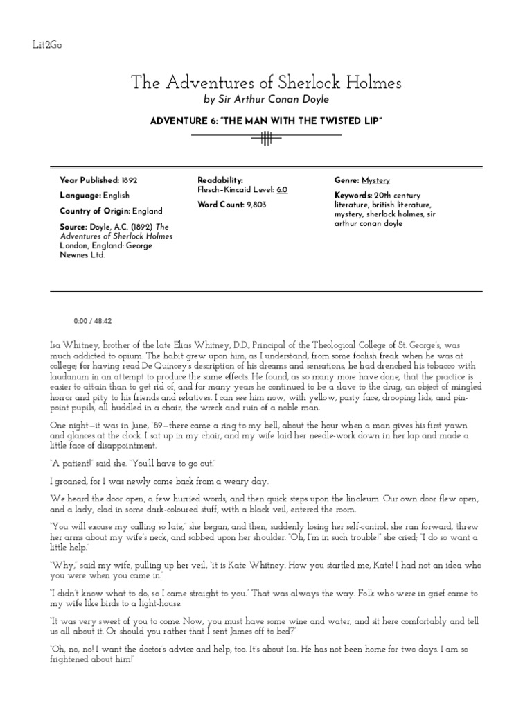 Adventure 6 - "The Man With The Twisted Lip" - The Adventures of ...