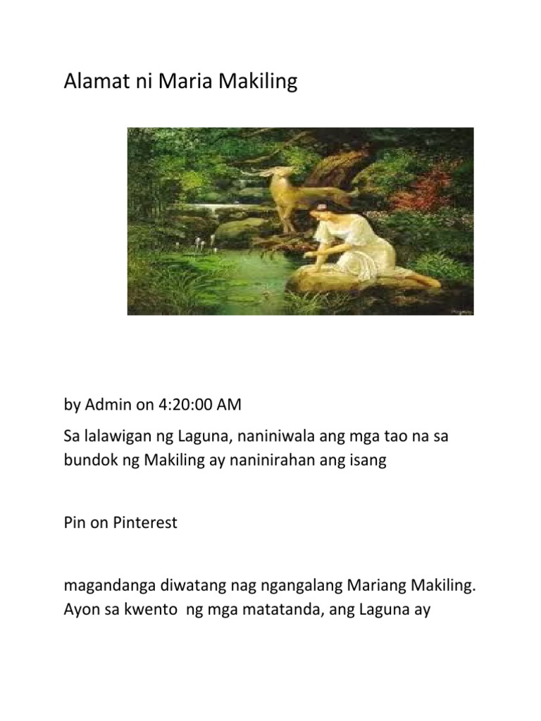 Alamat Ni Maria Makiling | PDF