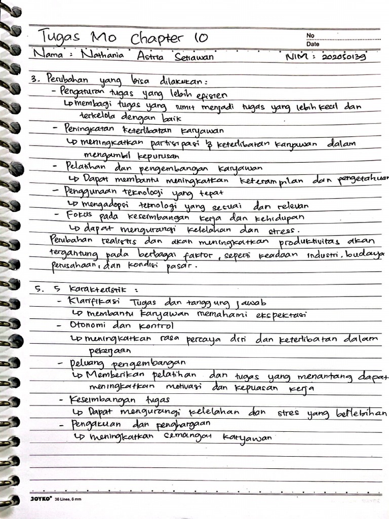 Nathania Astria Setiawan - 202050139 - Tugas MO Chapter 10 | PDF