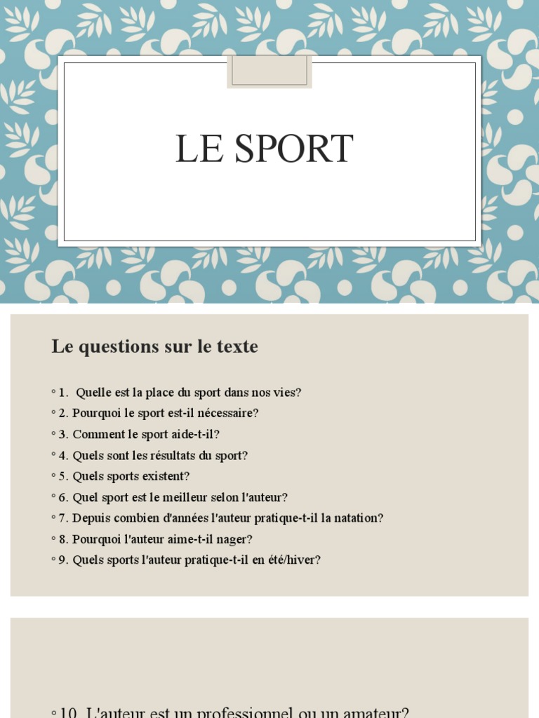 Le Sport | PDF