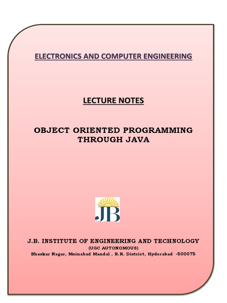 Oop Notes Final Download Free Pdf Java Virtual Machine Class Computer Programming