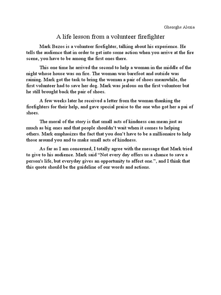 A Volunteer Firefighter | PDF