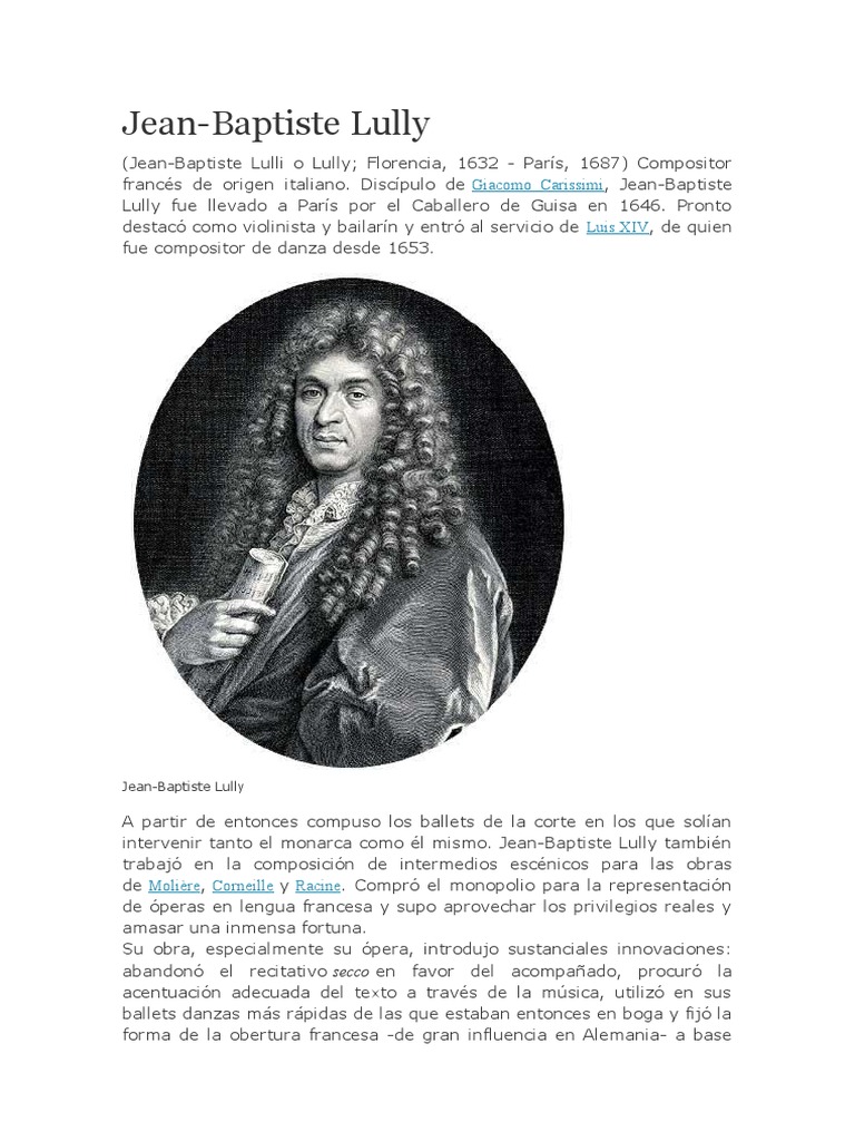 Jean Baptiste Lully Biografia | PDF
