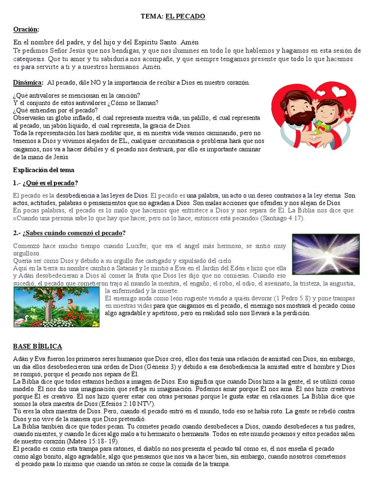 El Pecado-Tema #14-Catequesis | PDF | Pecado | Adán y Eva