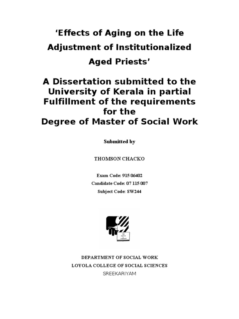 A Dissertation Submitted To The University of Kerala in Partial ...