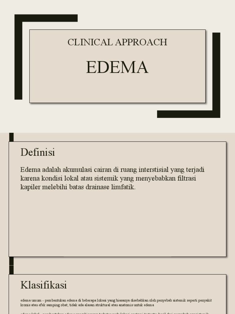 Pendekatan Klinis Edema: Definisi dan Klasifikasi | PDF | Sains ...