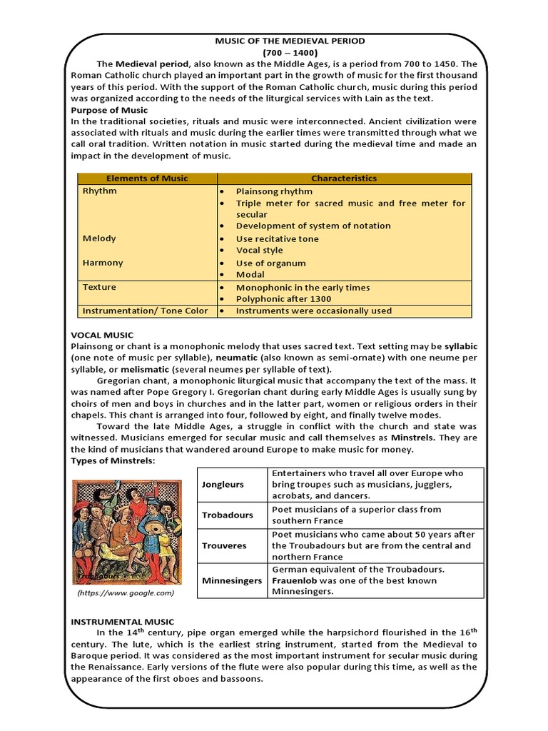 Music 9: Music of The Medieval Period | PDF | Baroque Music | Gregorian ...