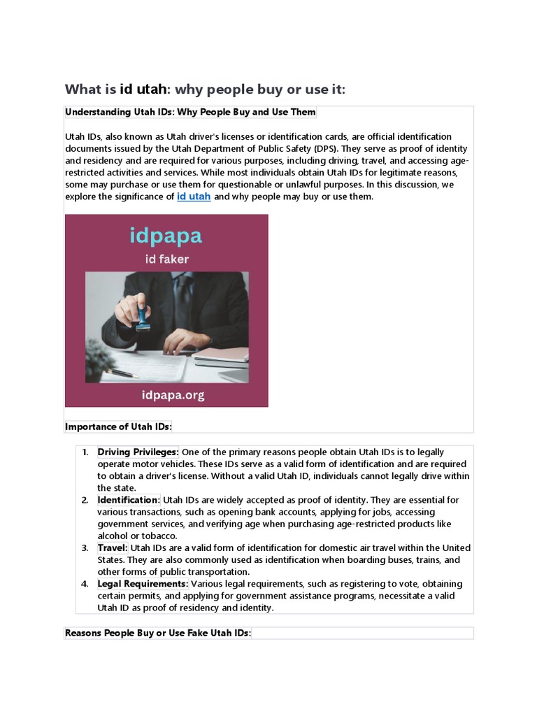 Id Utah | PDF | Identity Document | Identity Theft