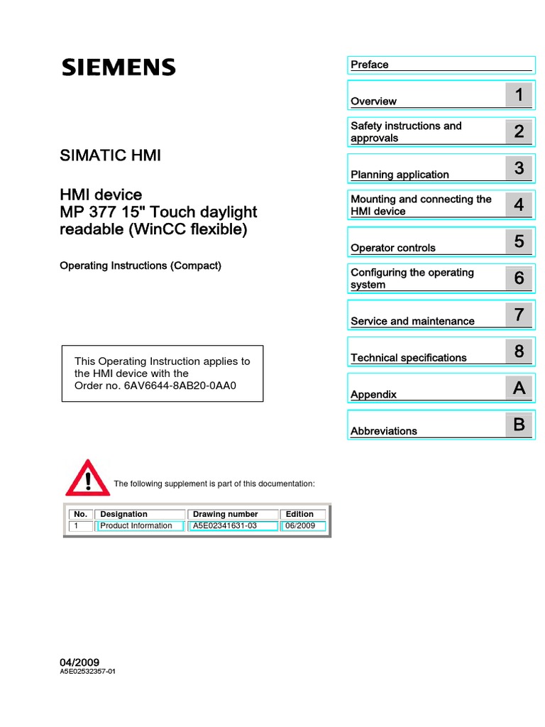 Hmi MP 377 Touch Daylight Operating Instructions Compact en-US en-US | PDF | Electromagnetic ...