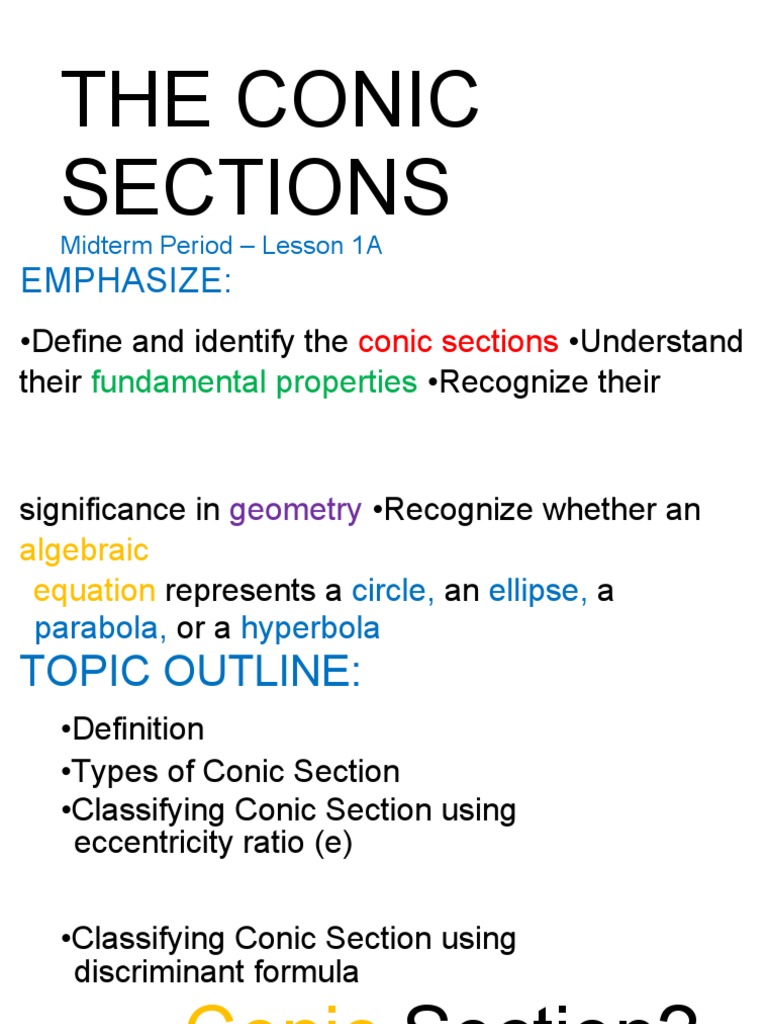 1A Conic Sections (Definition and Types) | PDF | Manifold | Euclidean ...