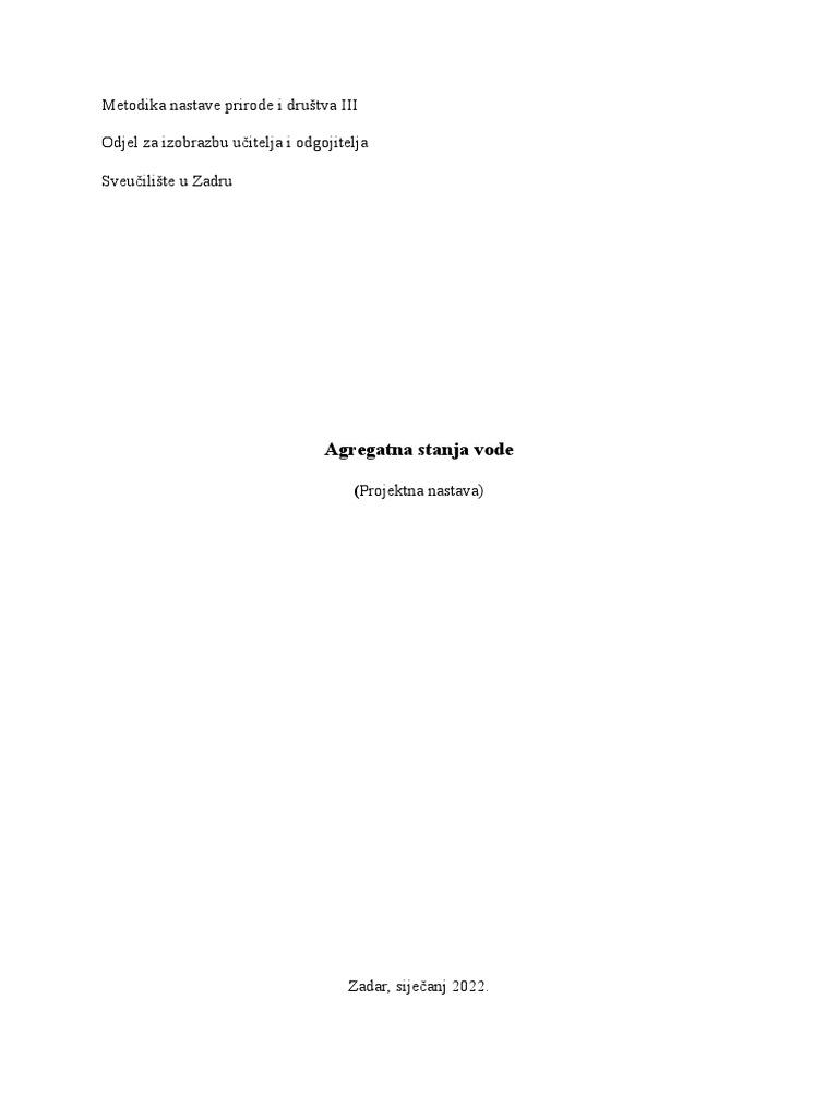 Agregatna Stanja Vode | PDF