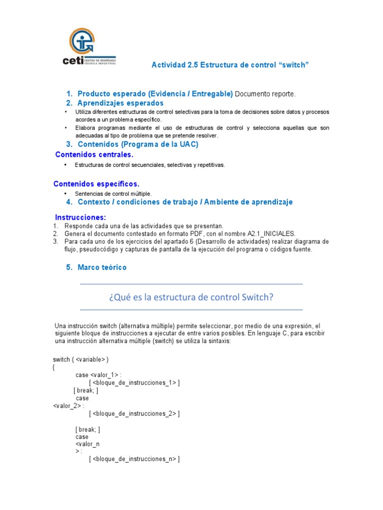Actividad P2.5 | PDF | Flujo de control | Programa de computadora