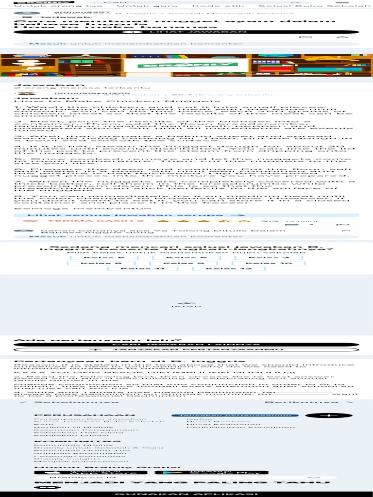 Cara Membuat Nugget Ayam Dalam Bahasa Inggris How To Make Bananas - Brainly - Co.id | PDF | Home ...