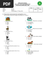 Soal Bahasa Inggris Kelas 1 SD Bab Hewan Animal - Pilihan Ganda | PDF | Young Adult