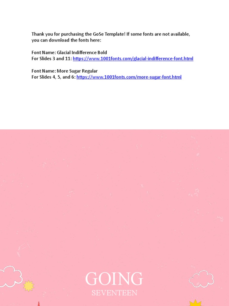 Going Seventeen Inspired PPT Template | PDF