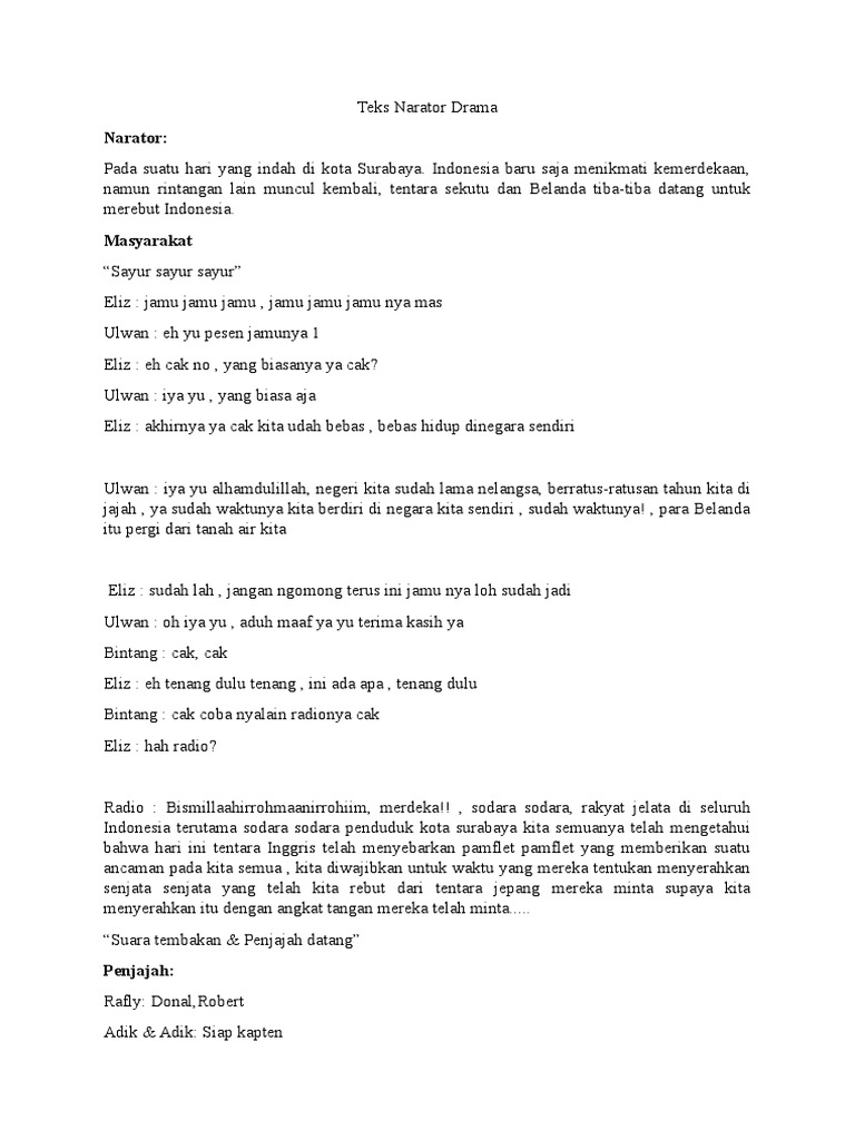 Teks Drama Perjuangan Kemerdekaan | PDF | Seni