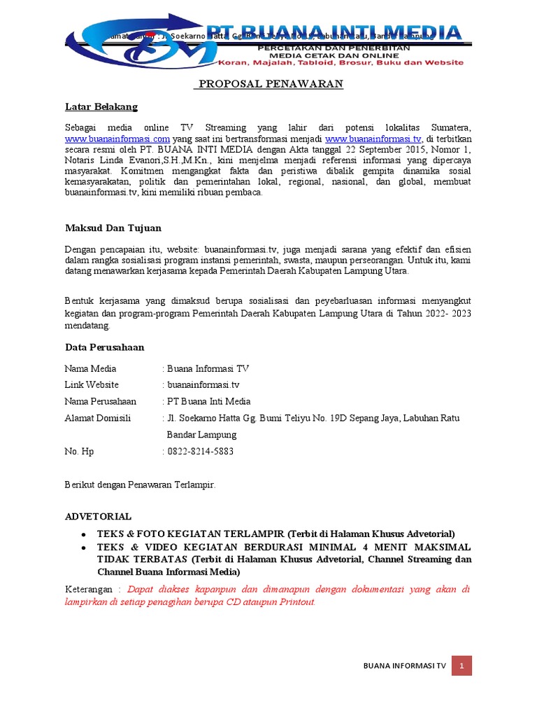 Proposal Penawaran | PDF