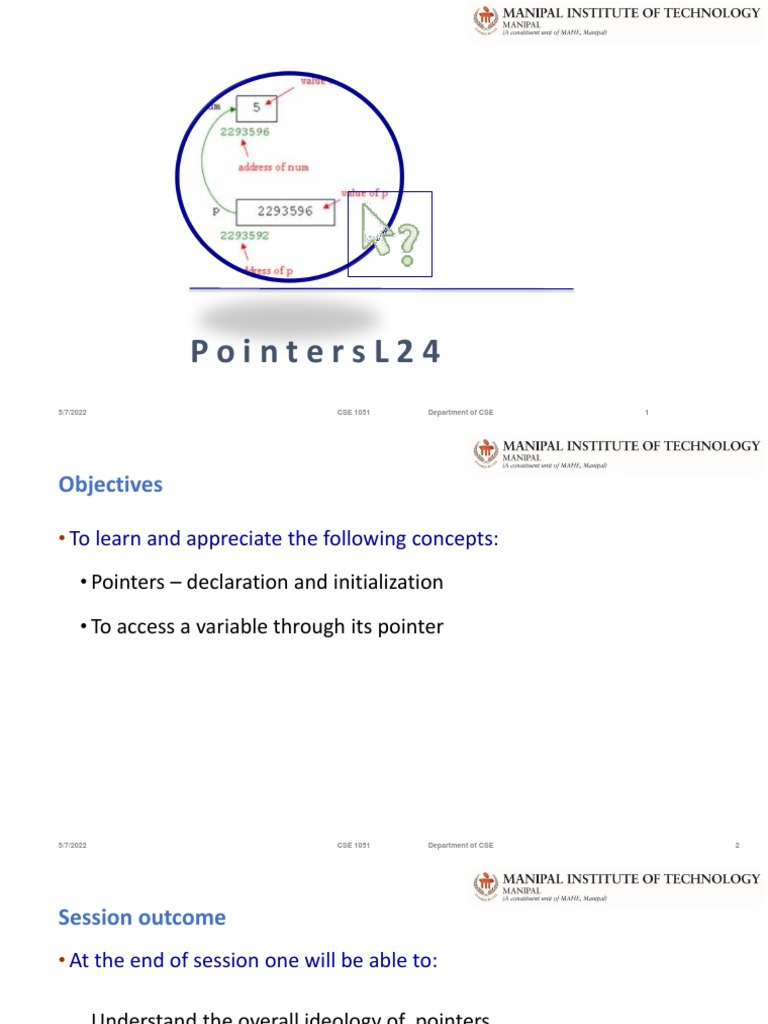 L22-23 Pointer Basics | PDF L22-23 Pointer Basics | PDF