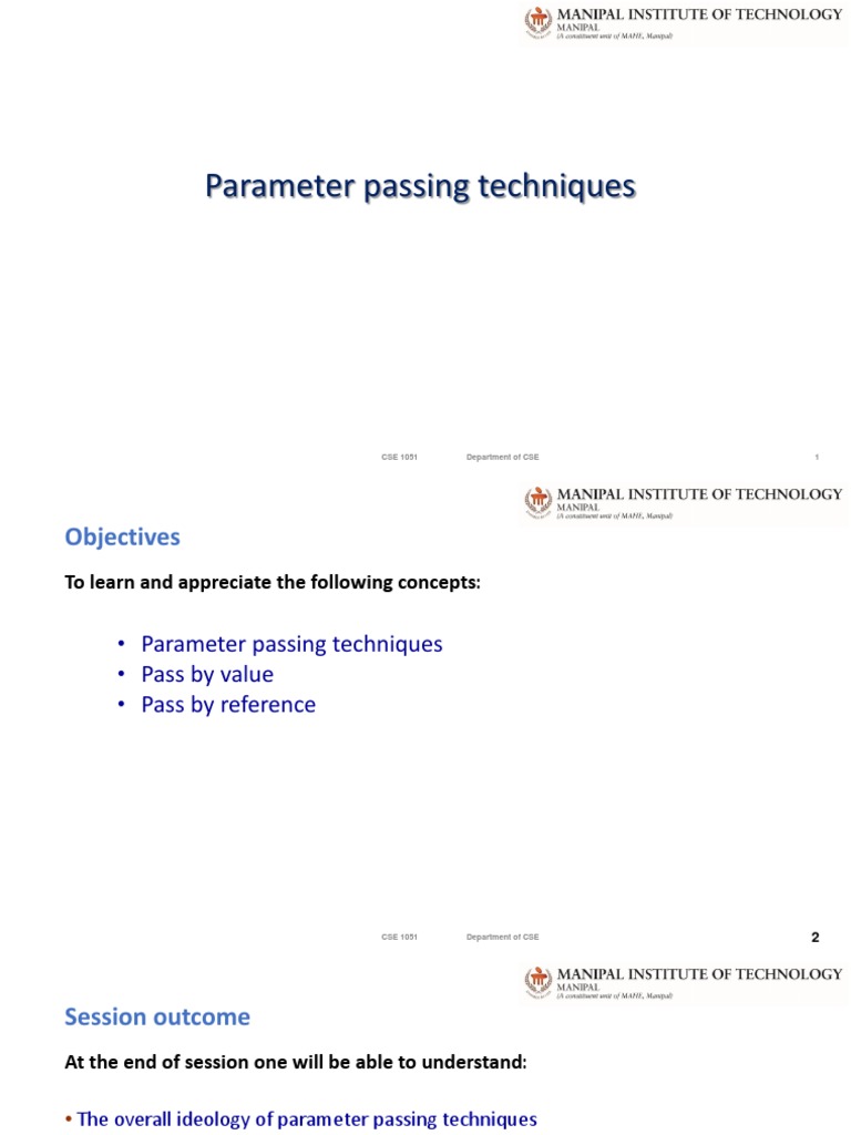 L27 L28 Parameter Passing Techniques | PDF | Parameter (Computer ... L27 L28 Parameter Passing Techniques | PDF | Parameter (Computer ...