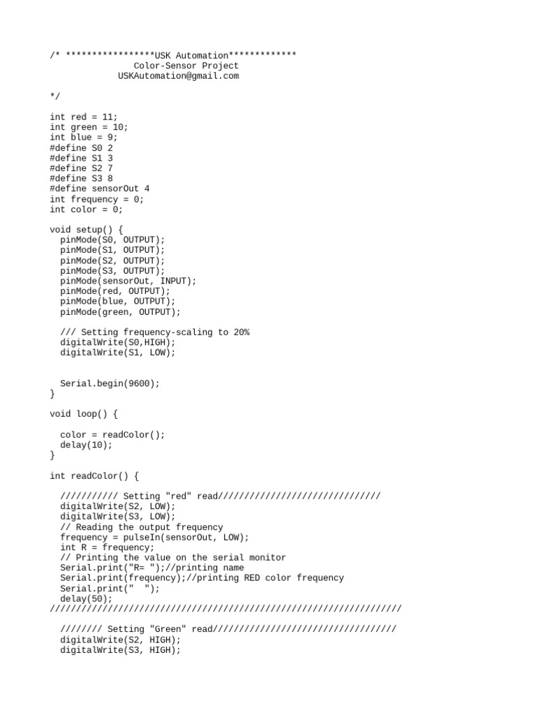 Color Sensor Pdf Computing Computer Engineering