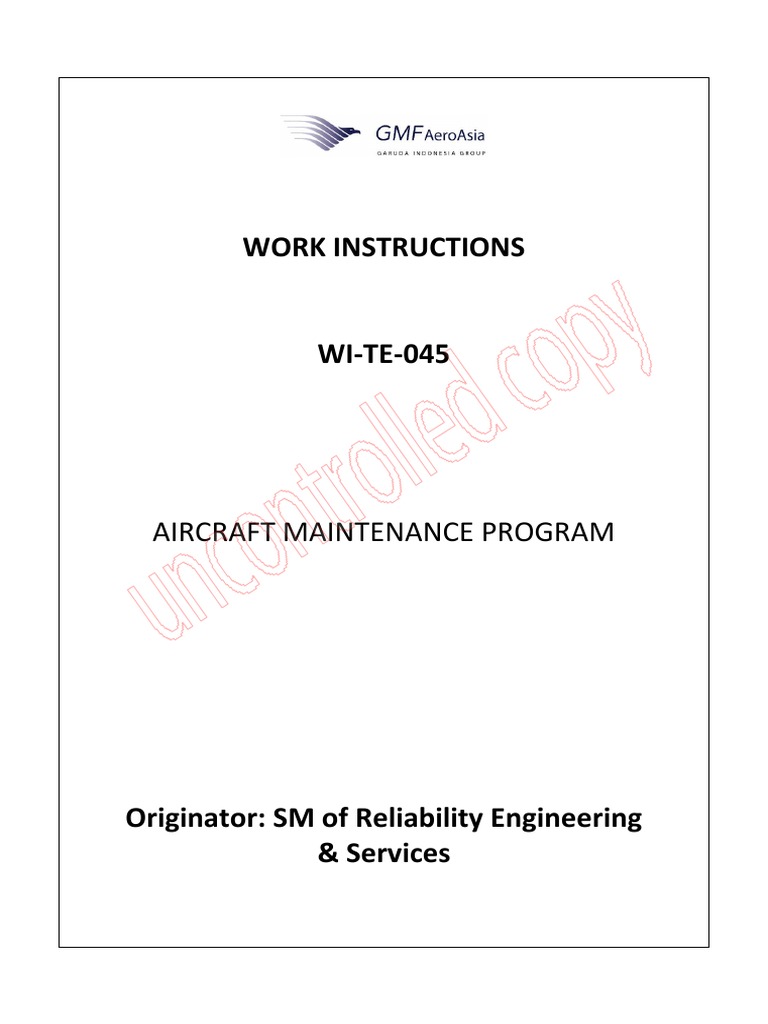 WI-TE-045 Aircraft Maintenance Program | Download Free PDF | Aviation | Computing
