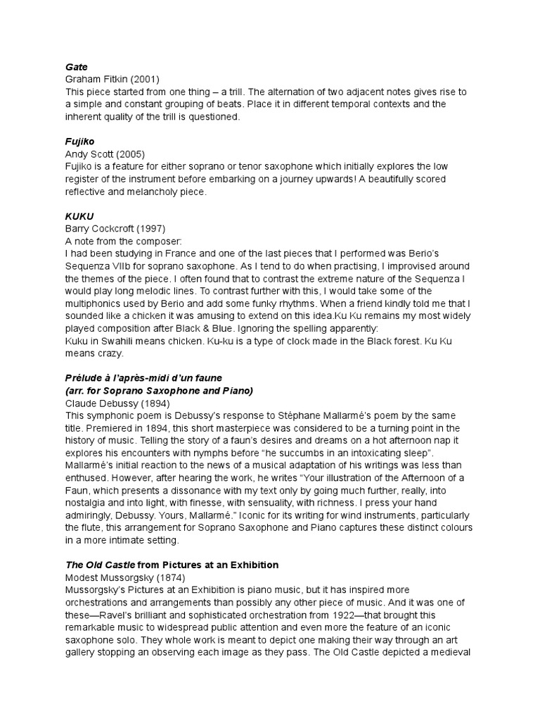 Beacon Programme Notes | PDF | Musical Compositions | Performing Arts