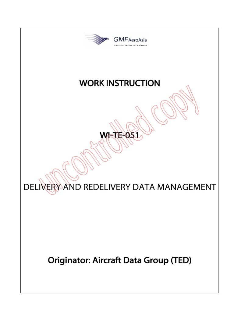 Wi-Te-051 Delivery and Redelivery Data Management | PDF | Lease | Computing