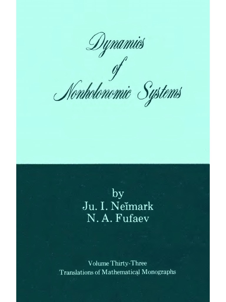 Dynamics of Nonholonomic Systems (1972, American Mathematical Society ...