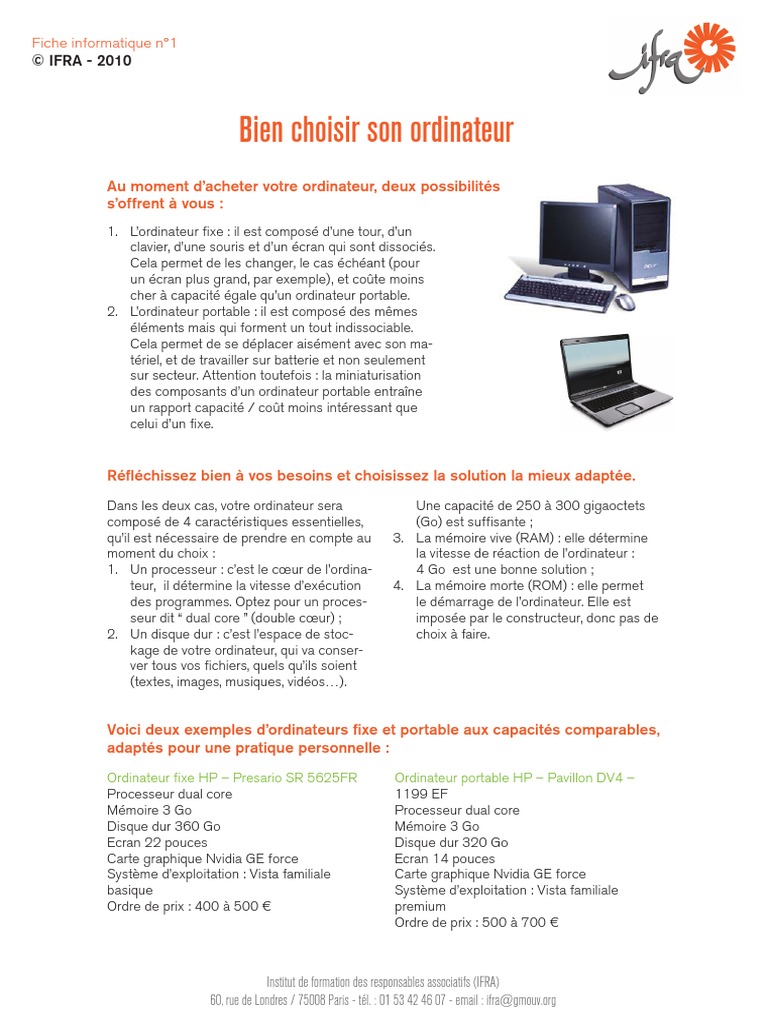 Fiche 08 - Fiches Informatiques | PDF | Bouton (informatique ...