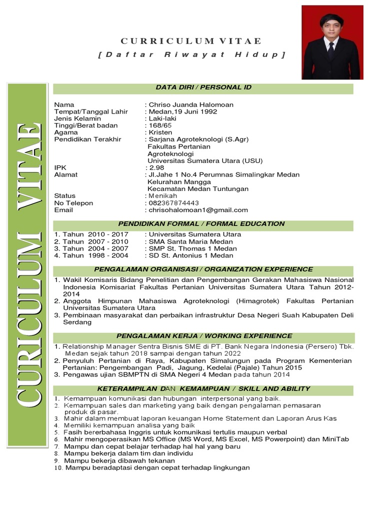 CV Chriso Juanda Halomoan | PDF