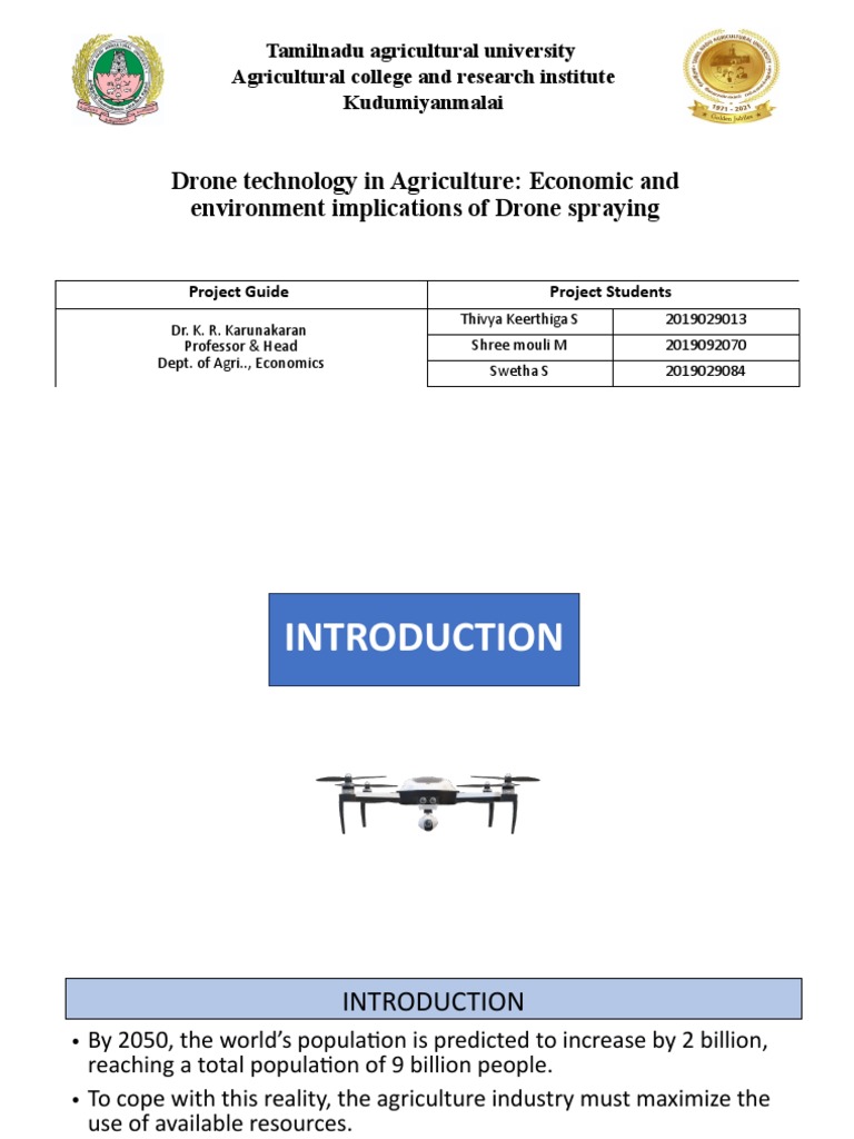 Drone Technology in Agriculture | PDF | Unmanned Aerial Vehicle ...