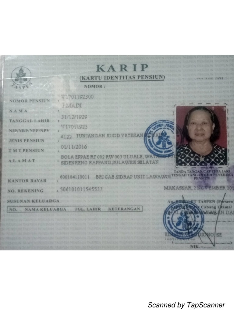 Kartu Identitas Pensiun | PDF
