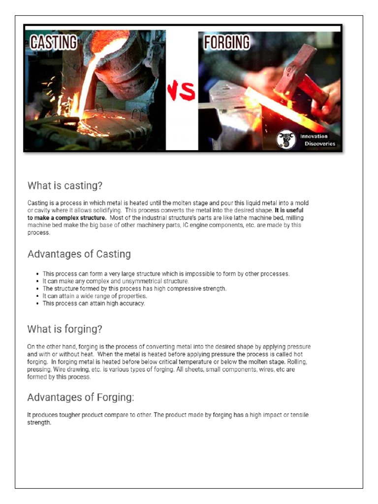 Casting Process Types & Steps | PDF | Casting | Forging
