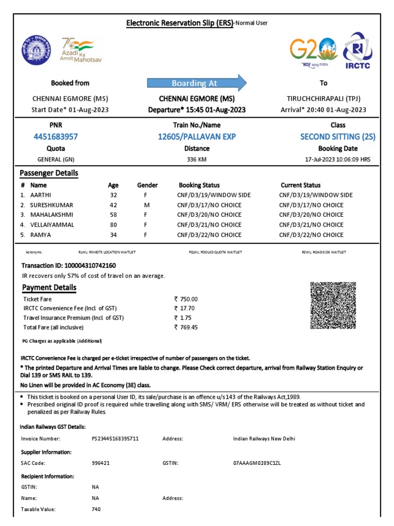 12605/PALLAVAN EXP Second Sitting (2S) | Download Free PDF | Identity ...