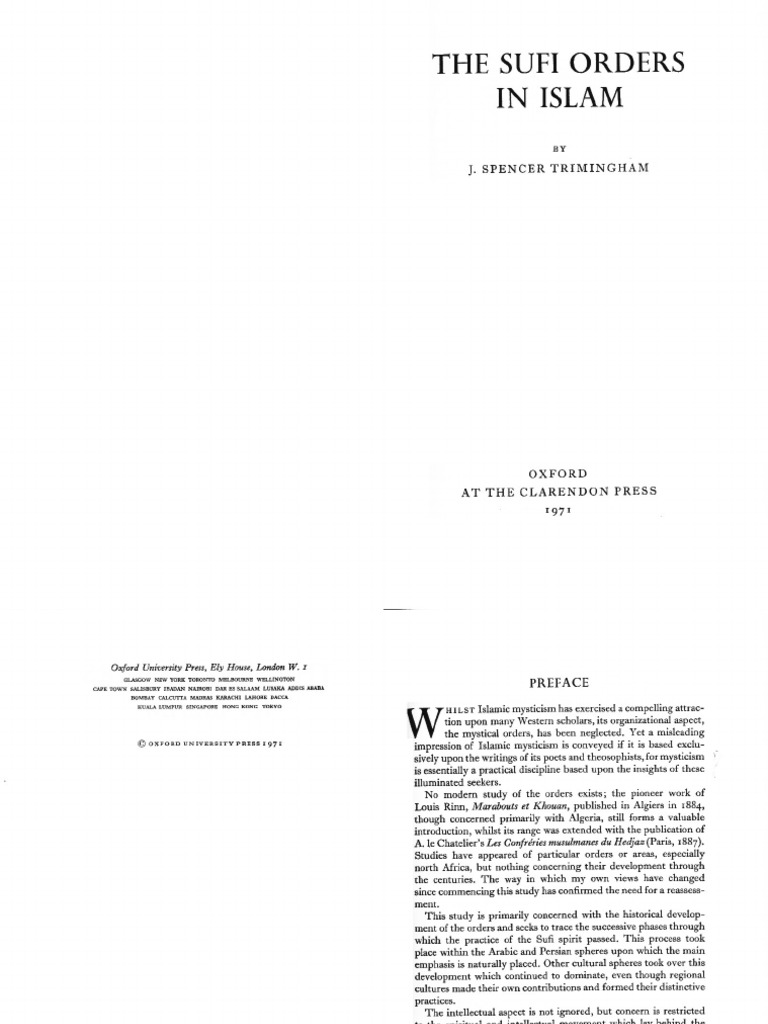 John Spencer. Trimingham - The Sufi Orders in Islam-Oxford Univ. Press, (1973) | PDF