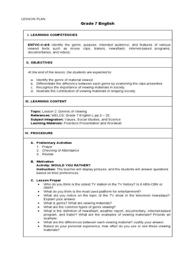 Genres of Viewing | PDF | Genre | Learning