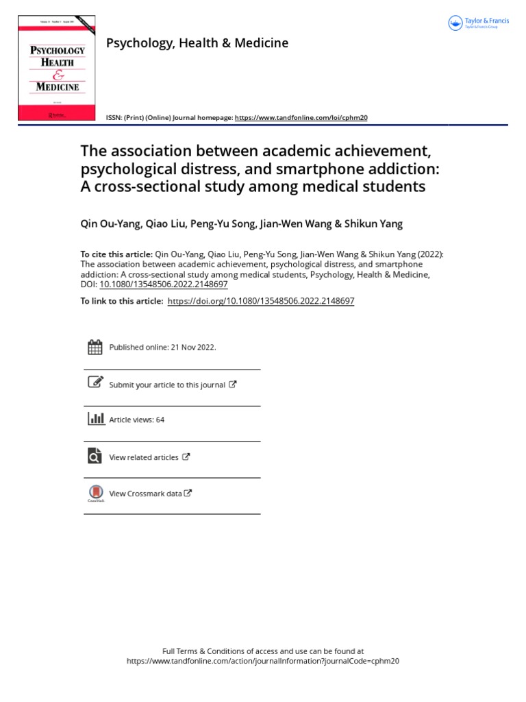 The Association Between Academic Achievement Psychological Distress and ...