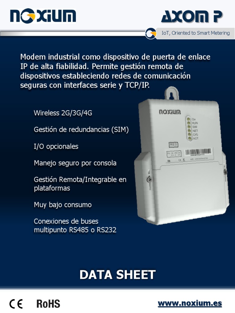 Ficha Técnica AXOM-P | PDF | 3 G | Internet de las Cosas