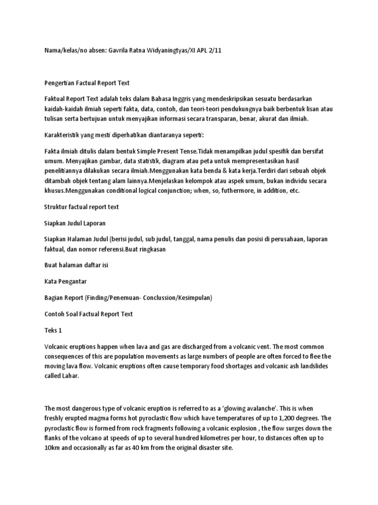 Factual Report Text Guide | PDF | Social Science | Science & Mathematics