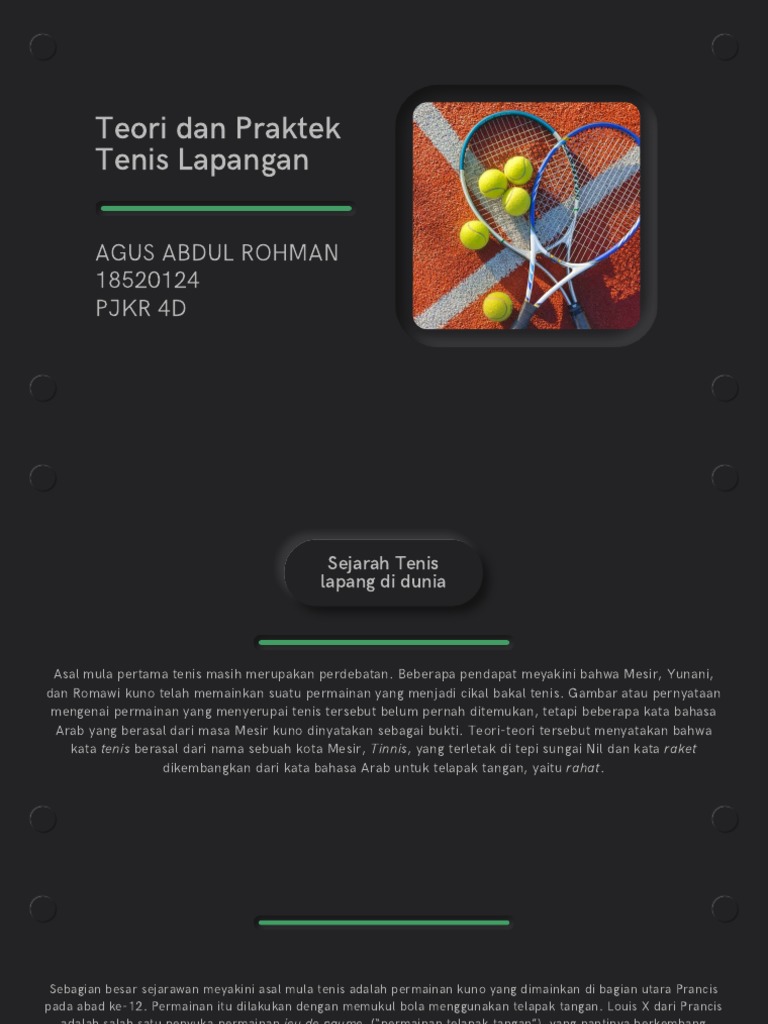 Tenis Lapang Agus Abdul Rohman (18520124) | PDF