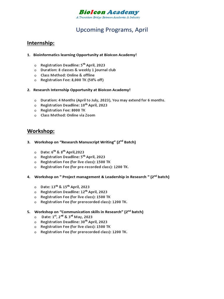 Upcoming Programs | PDF | Service Industries