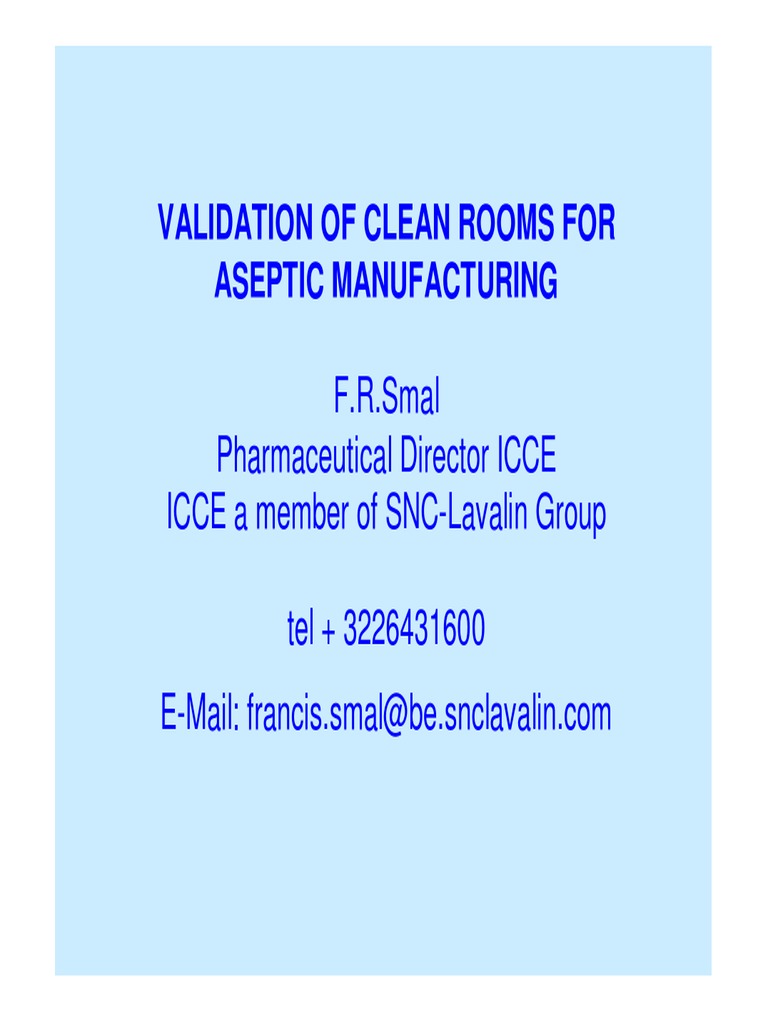 Validation of Clean Rooms For | PDF | Verification And Validation ... Validation of Clean Rooms For | PDF | Verification And Validation ...