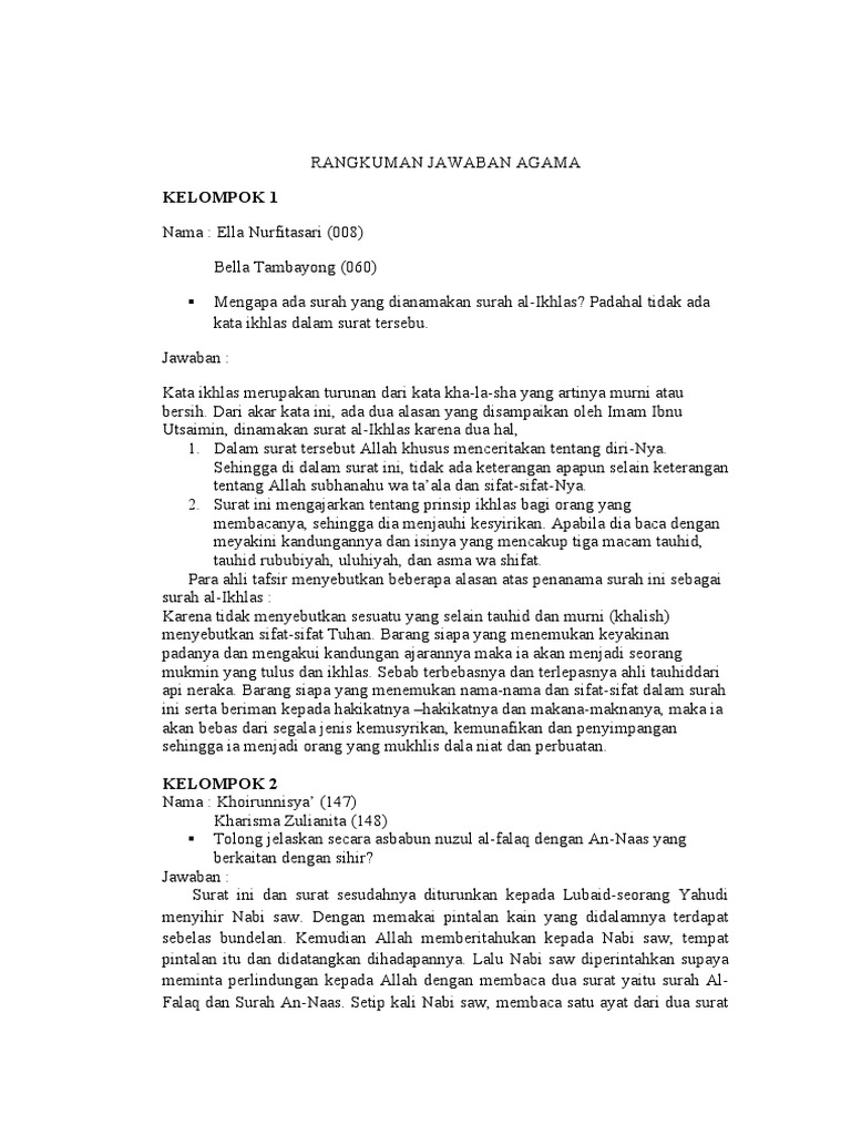 Rangkuman Jawaban Kel. 8 | PDF | Filsafat | Kajian Bahasa Asing