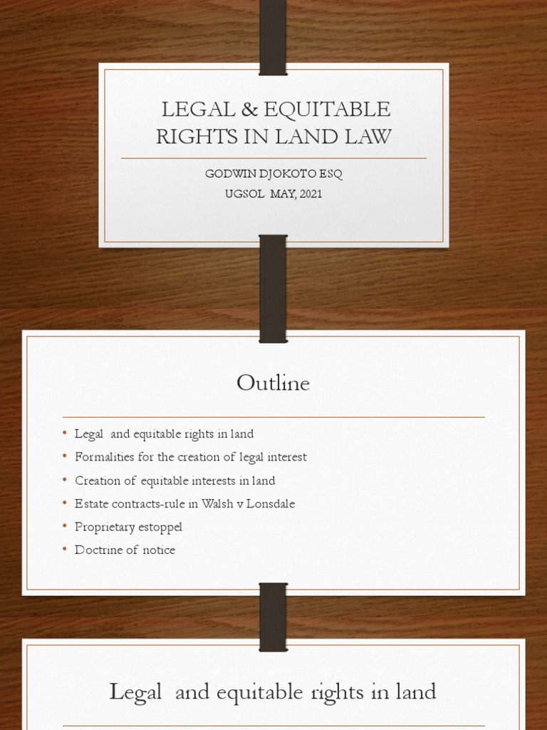 Legal and Equitable Rights in Land | PDF | Estoppel | Trust Law