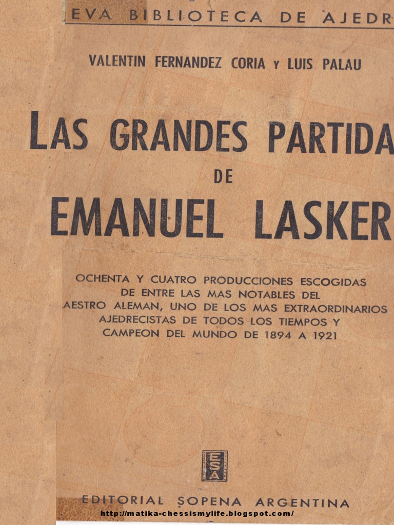 Las Grandes Partidas de Emanuel Lasker | PDF