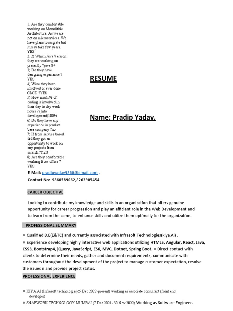 Front-End Developer Resume | PDF | Computers