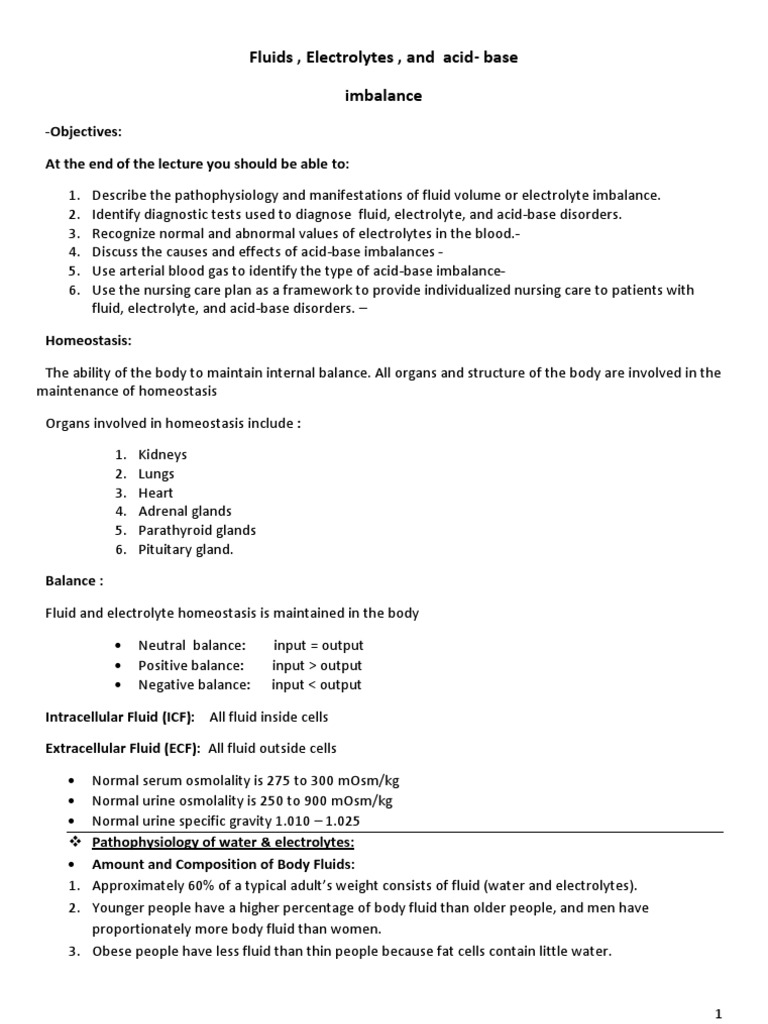 Fluid Electrolytes and Acid-Base Balance | PDF | Electrolyte | Kidney