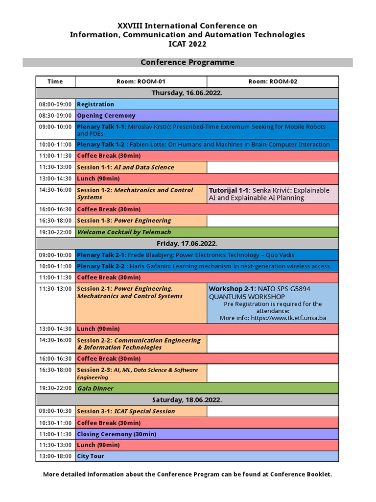 ICAT 2022 Agenda Sessions | PDF | Artificial Intelligence ...
