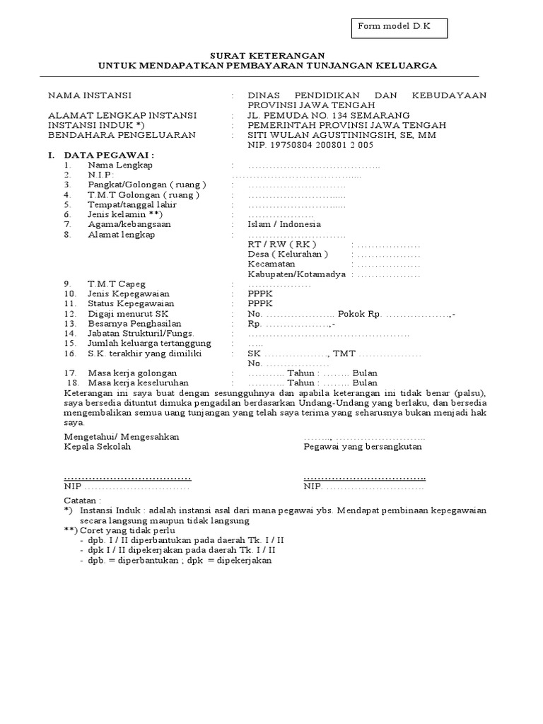 Blanko Skumptk PPPK - Satpend | PDF