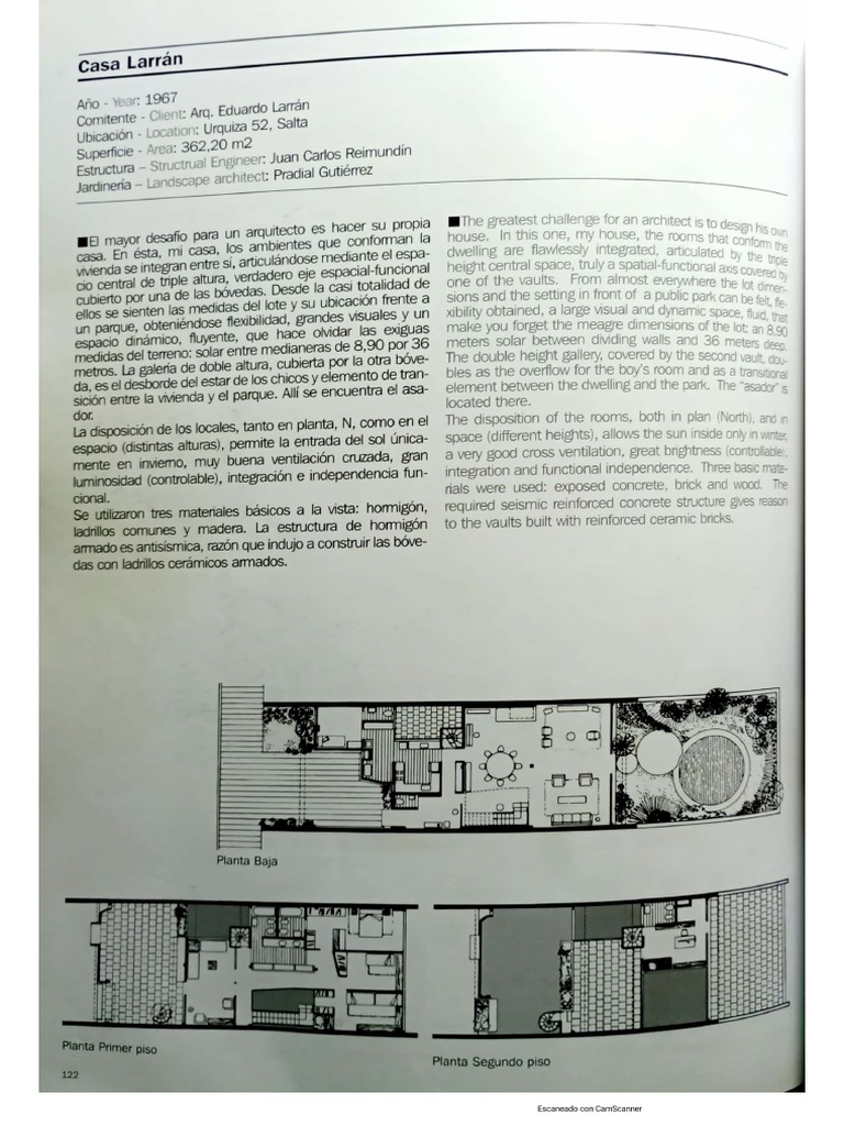 Casa LARRÁN (E. Larrán, Arquitectura Moderna en El Noroeste Arg) | PDF